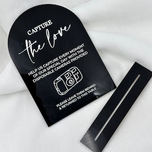 Capture the Love Disposable Camera Wedding Sign | Champagne Cocktail ...