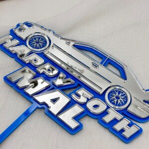 Subaru WRX Rally Car Name Cake Topper | Acrylic Cake Decor Gold Silver ...