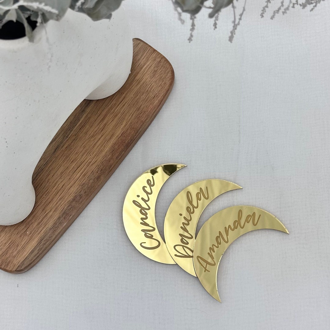 Moon Acrylic Placecards | Name Table Number Personalized Custom Place ...