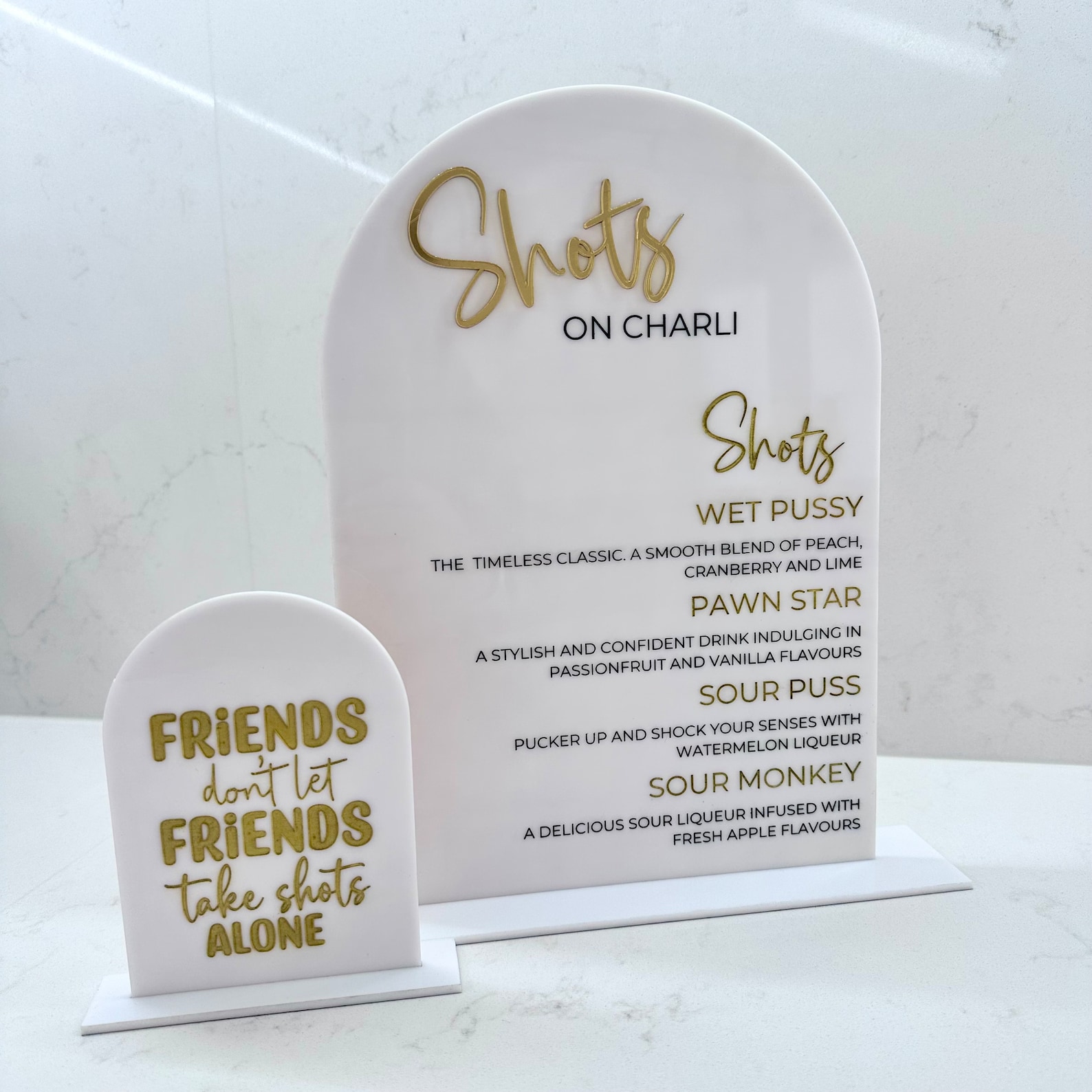 Custom Acrylic Bar Menu | Personalized Personalised Drinks Sign List ...