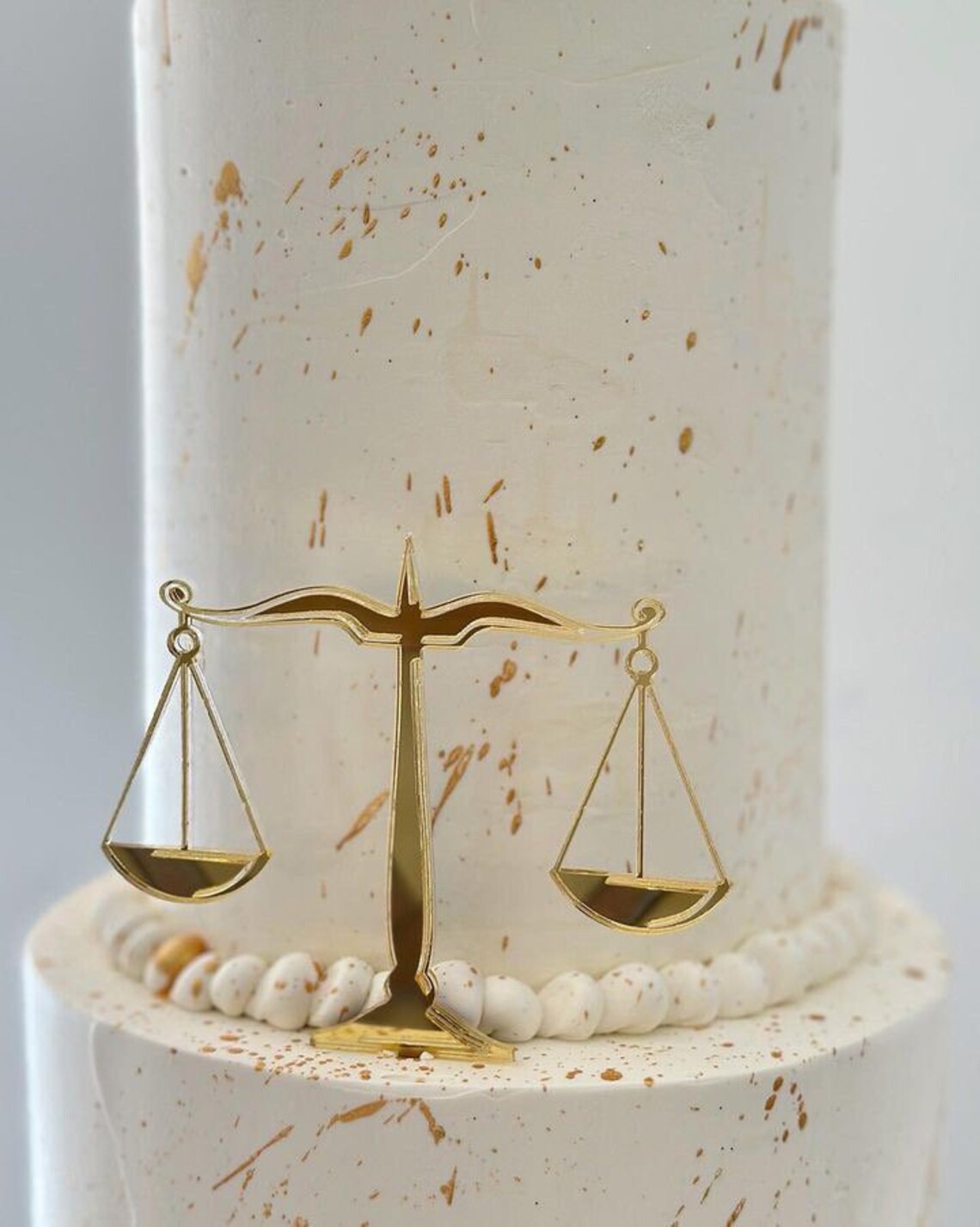 Scales of Justice Acrylic Cake Topper | Cake Decor Modern Gold Silver ...