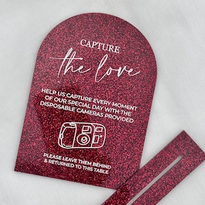 Capture the Love Disposable Camera Wedding Sign | Champagne Cocktail ...