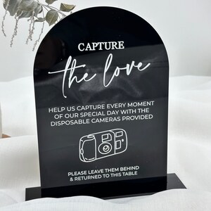 Capture the Love Disposable Camera Wedding Sign | Champagne Cocktail ...