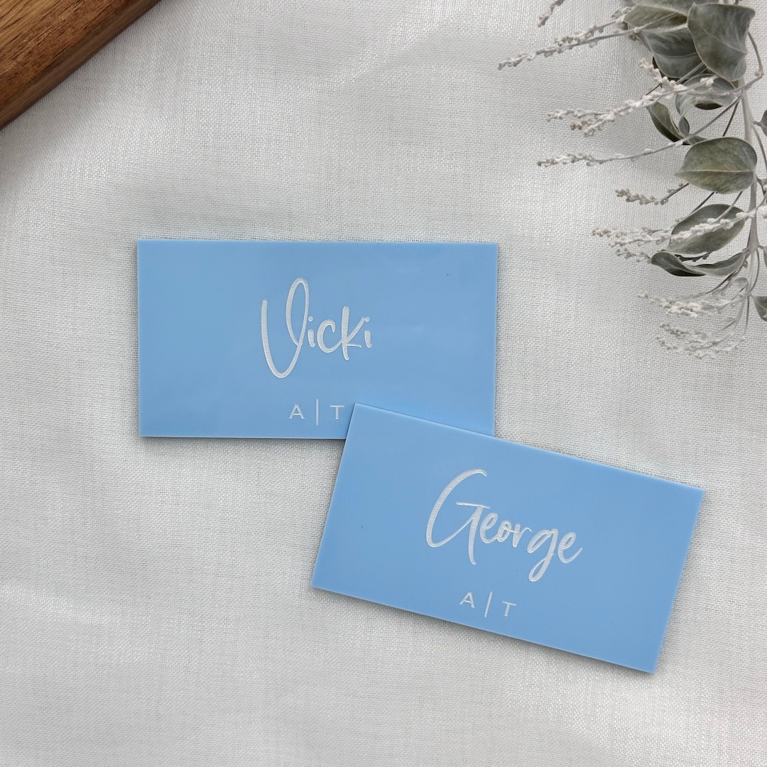 Rectangle Acrylic Placecards | Name Table Number Personalized Custom ...
