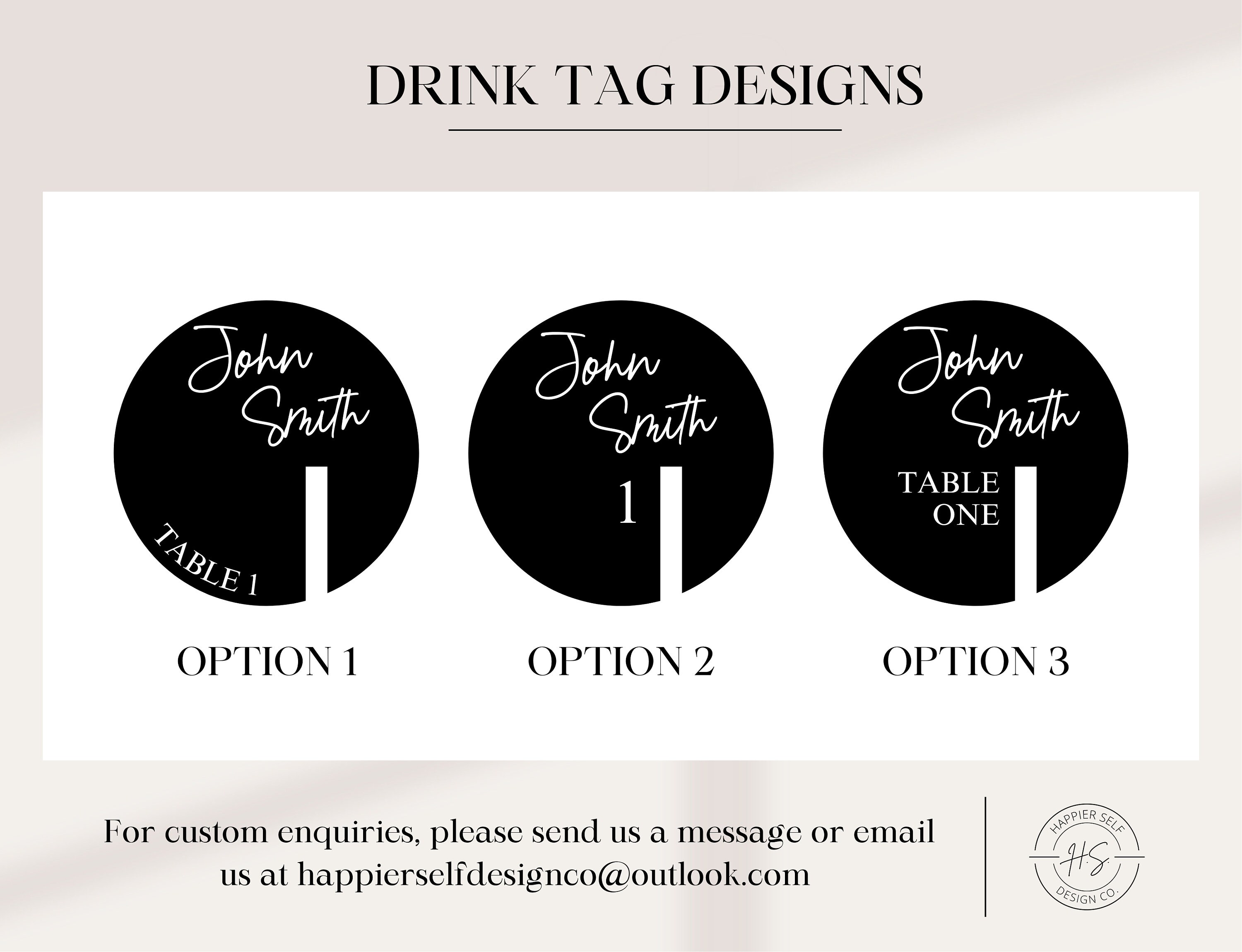 Acrylic Drink Tag | Full Name Table Number Personalized Custom Place ...