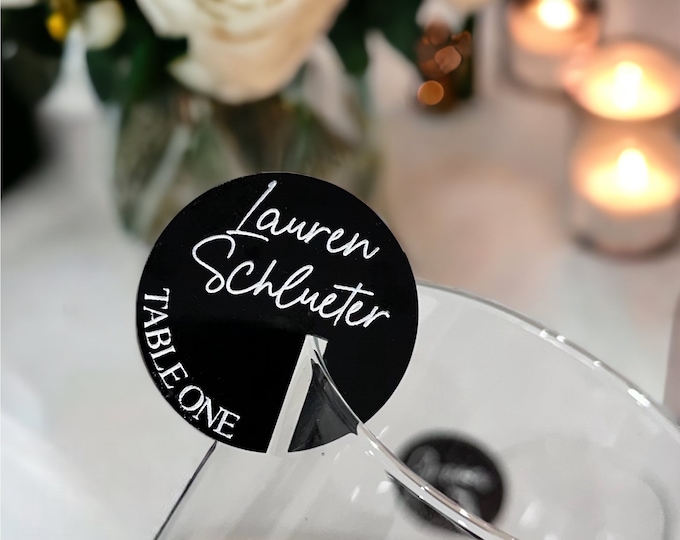 Acrylic Drink Tag | Full Name Table Number Personalized Custom Place ...