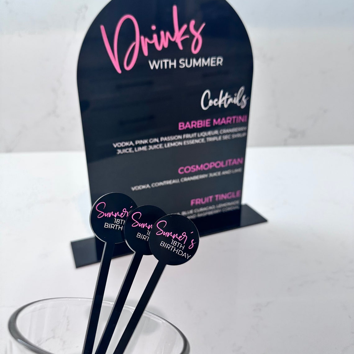 Custom Acrylic Bar Menu | Personalized Personalised Drinks Sign List ...