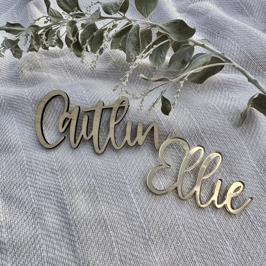 Personalised Place Cards | Setting Laser Cut Name Tags Rustic Wedding ...