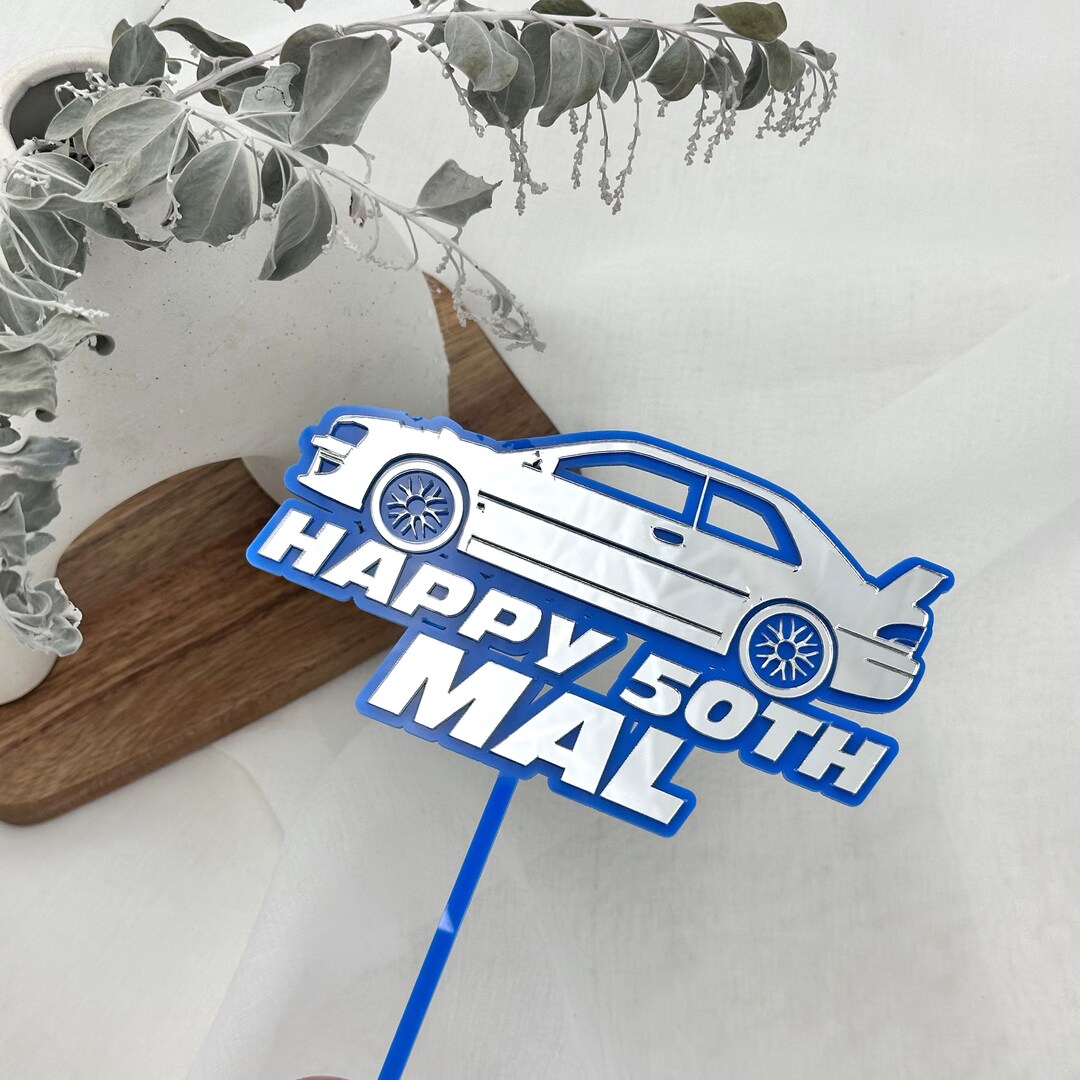 Subaru WRX Rally Car Name Cake Topper | Acrylic Cake Decor Gold Silver ...