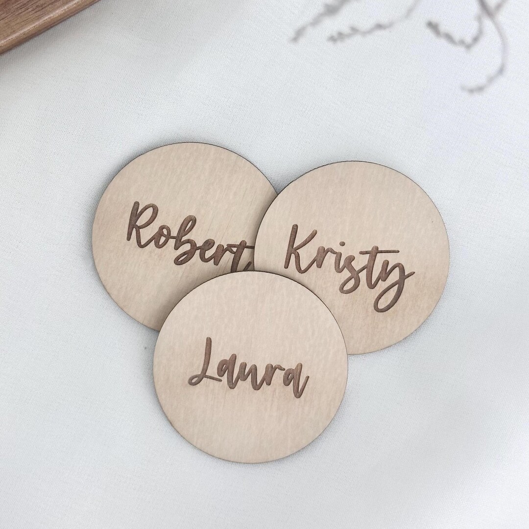 Personalised Place Cards | Setting Laser Cut Name Tags Rustic Wedding ...