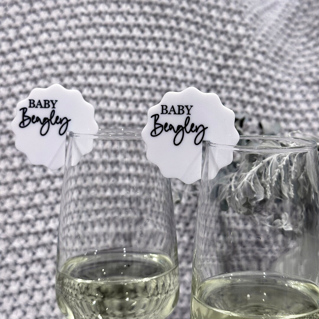 Wavy Acrylic Drink Tag | Personalized Personalised Custom Seating Chart ...