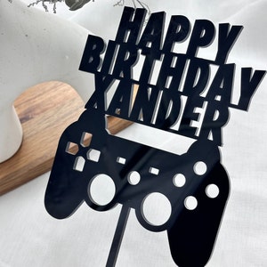 Video Game Controller Happy Birthday Cake Topper | Acrylic Cake ...