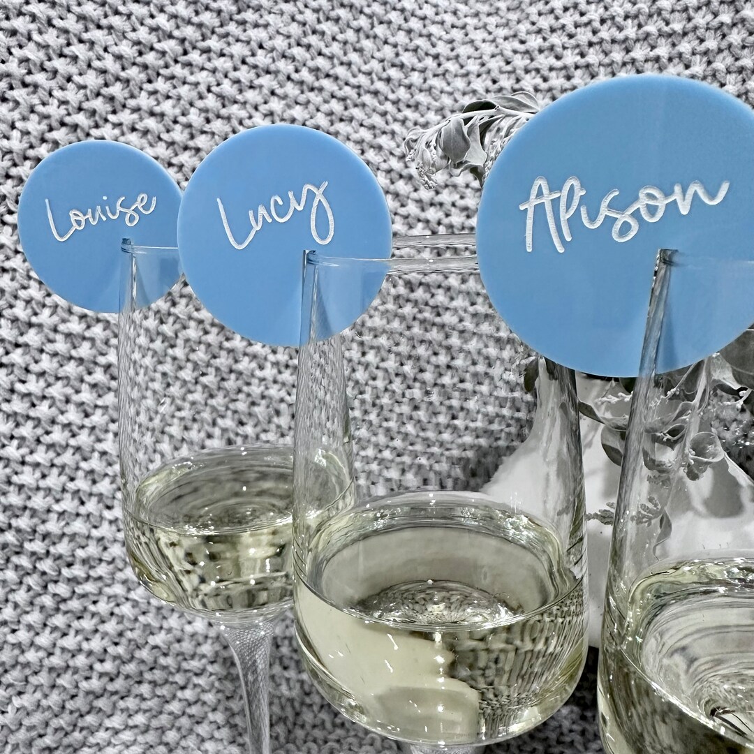 Acrylic Drink Tag Personalized Custom Place Card Champagne - Etsy Australia