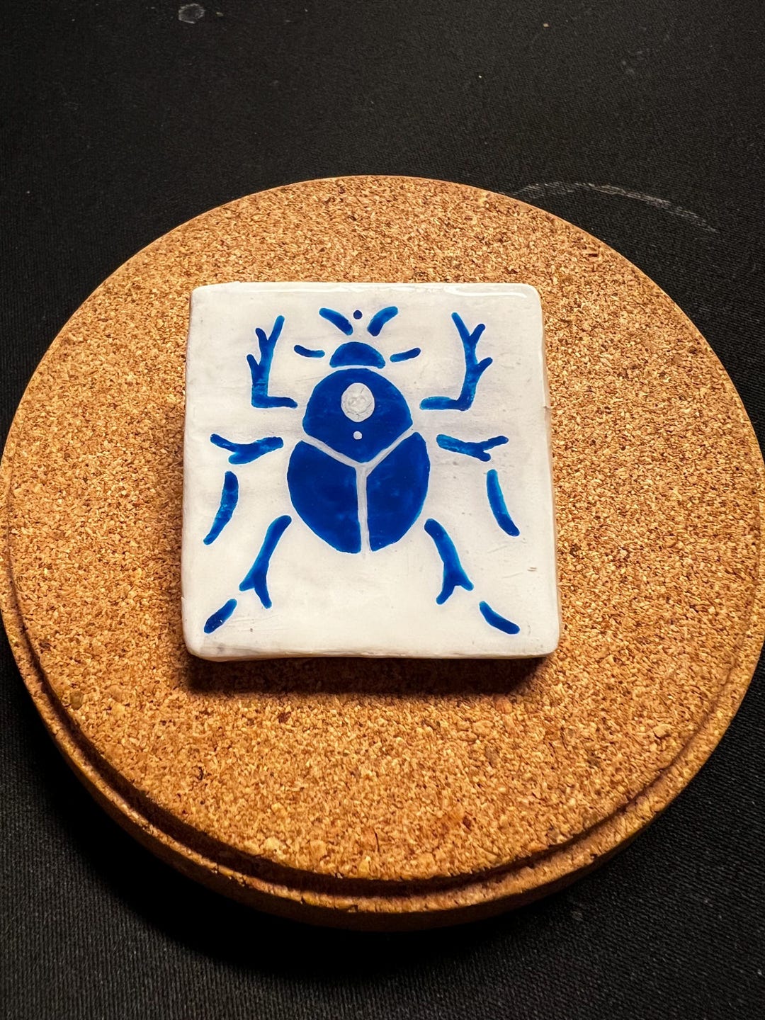 Blue Beetle Clay Pin - Etsy