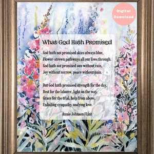 What God Hath Promised Printable Wall Art, Inspirational Poetry Over an ...