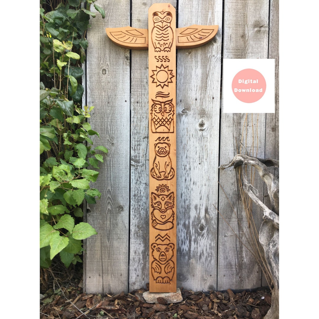 CNC Router Design Wood Carved Totem Pole Vcarve - Etsy UK