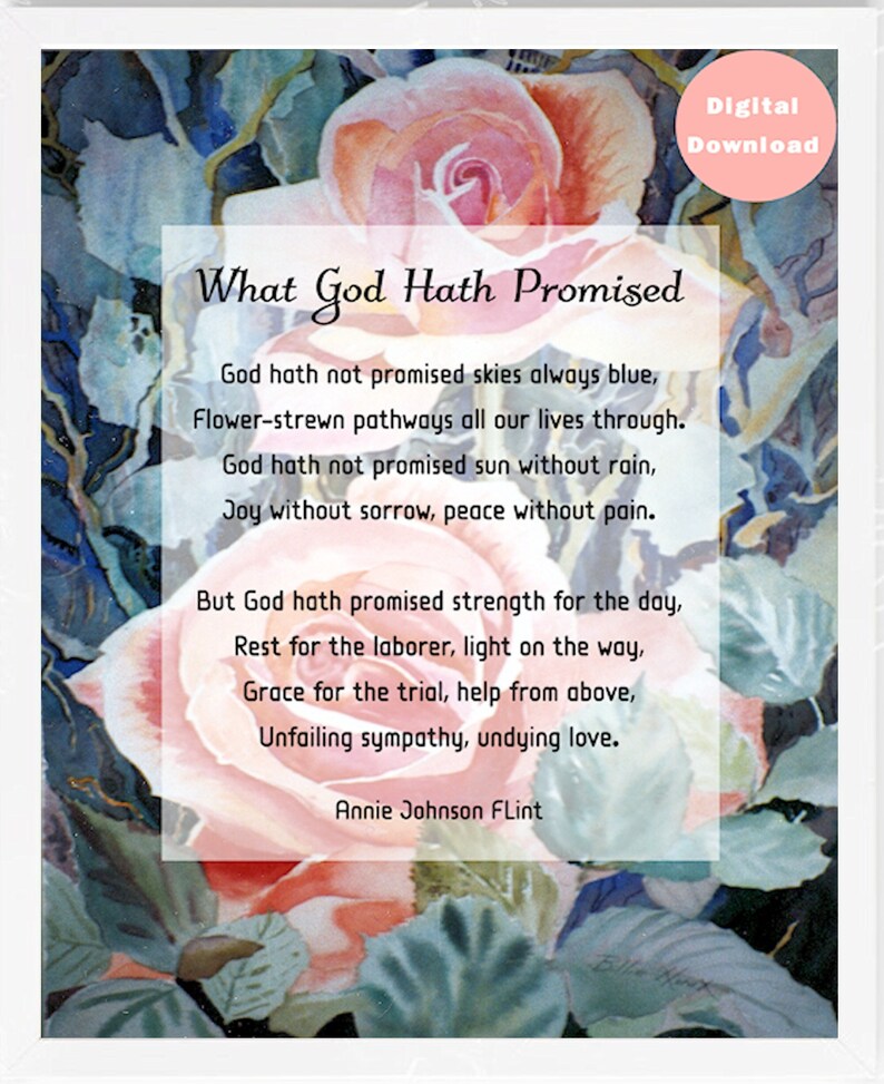What God Hath Promised Wall Print Inspirational Poetry - Etsy