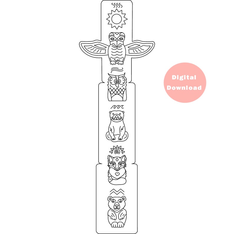 Laser Engraver Design for 3 Miniature Totem Poles, Wood or Acrylic ...