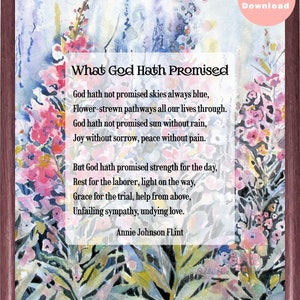 What God Hath Promised Printable Wall Art, Inspirational Poetry Over an ...