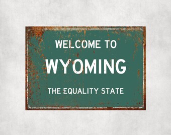 Wyoming Welcome Sign - Etsy