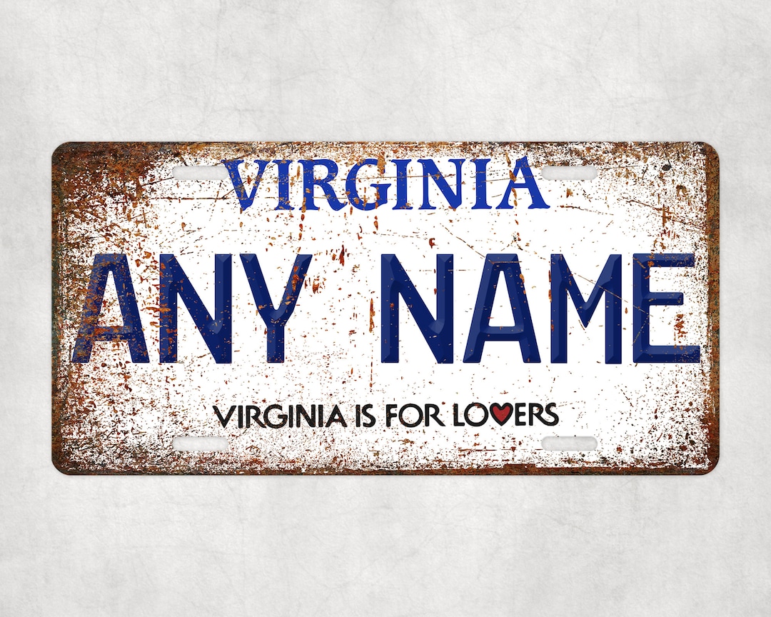 Personalised Virginia License Plate for Cars, America, US States ...