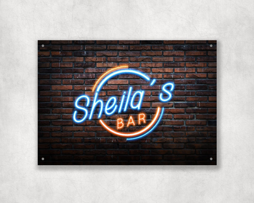 Personalized Retro Neon Bar Sign, Custom Text Aluminium Printed Metal ...