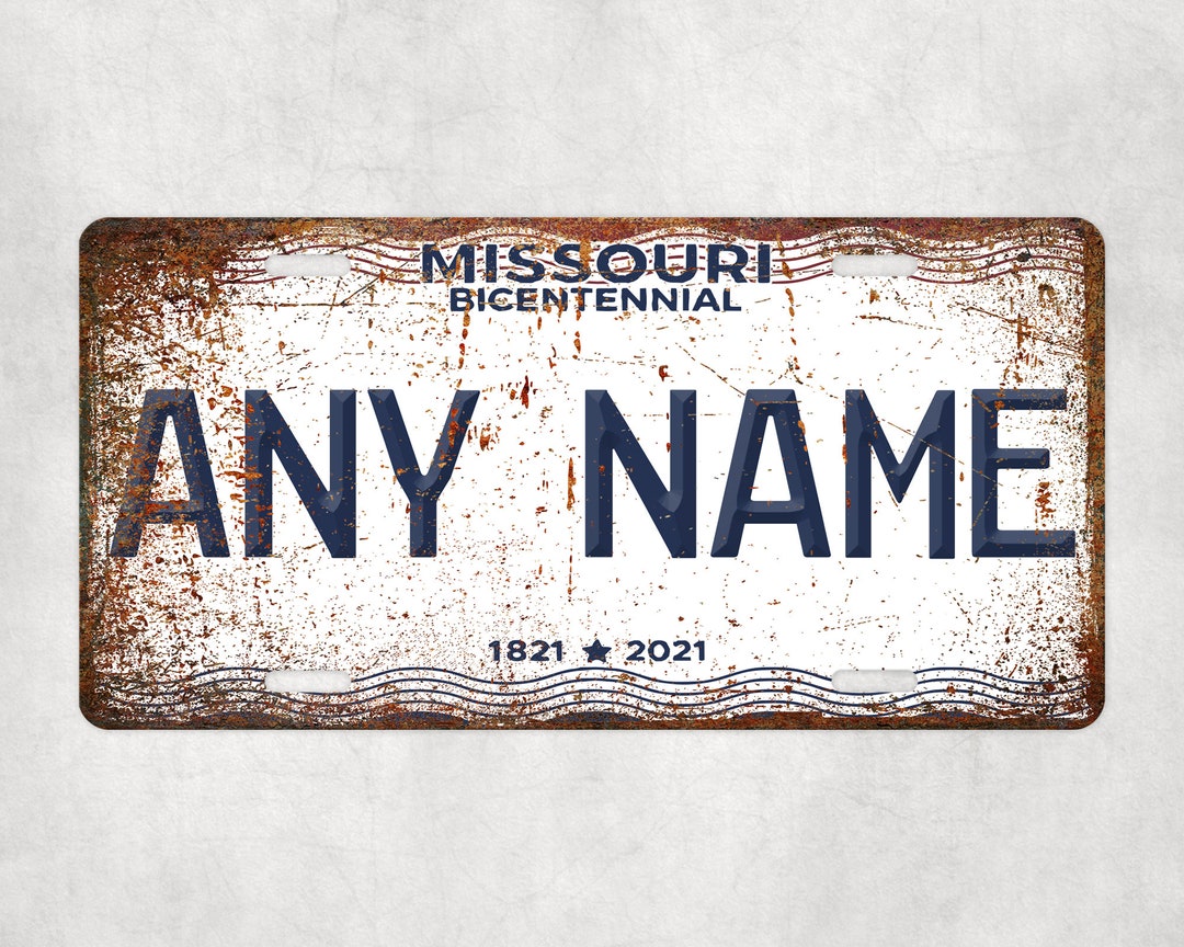Personalised Missouri License Plate for Cars, America, US States ...