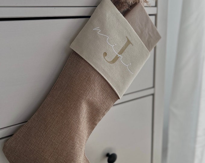 Santa Claus Boots Made of Jute Personalized Santa Sock Nikolo Christmas ...