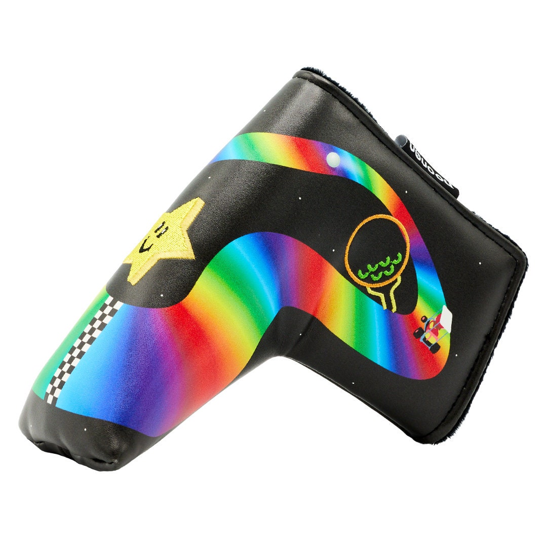 Black Mario Kart Themed Blade Golf Putter Cover (rainbogey Road) - Etsy