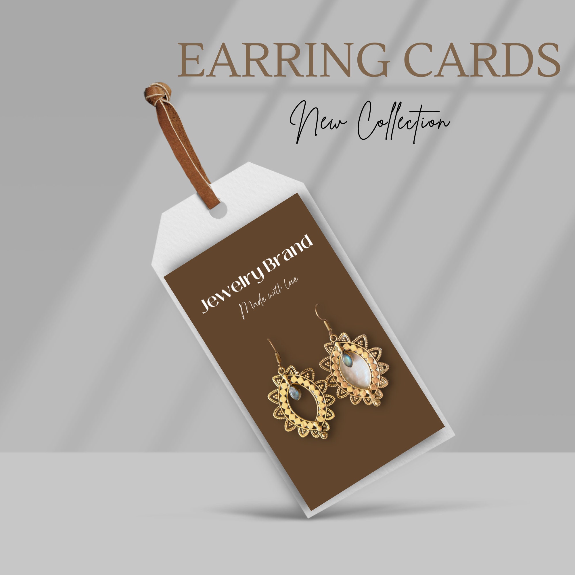 Editable Earring Card Template, Canva Editable Jewelry Card, Earring ...