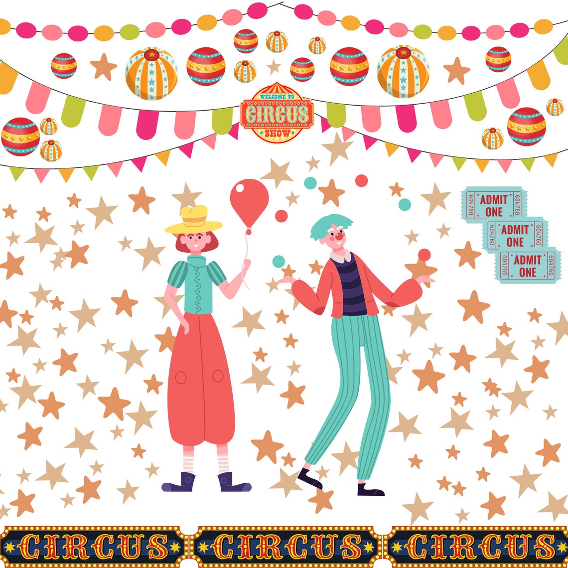 25 Circus Digital Clipart, Circus, Circus Clip Art, Circus Printable, Elephants, Bowling Clip ...