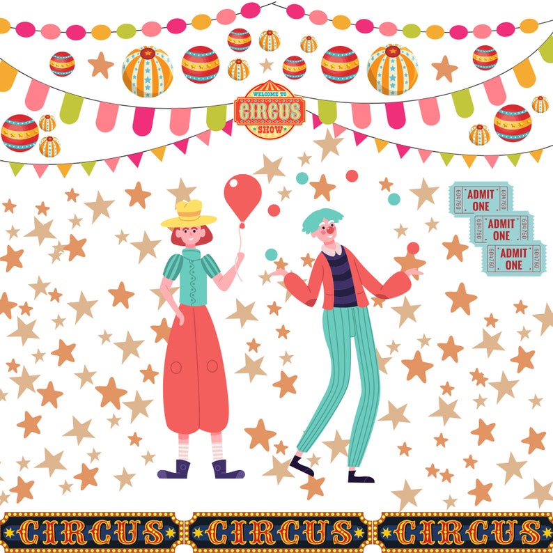 25 Circus Digital Clipart, Circus, Circus Clip Art, Circus Printable ...