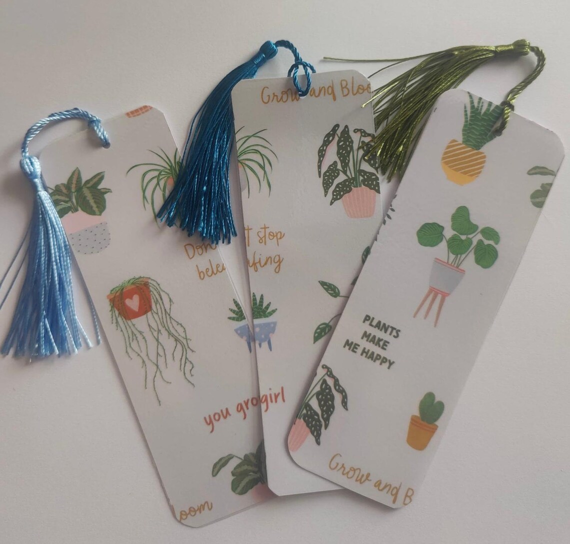 Cute Plant Bookmarks | Plant Lovers Bookmarks - Etsy