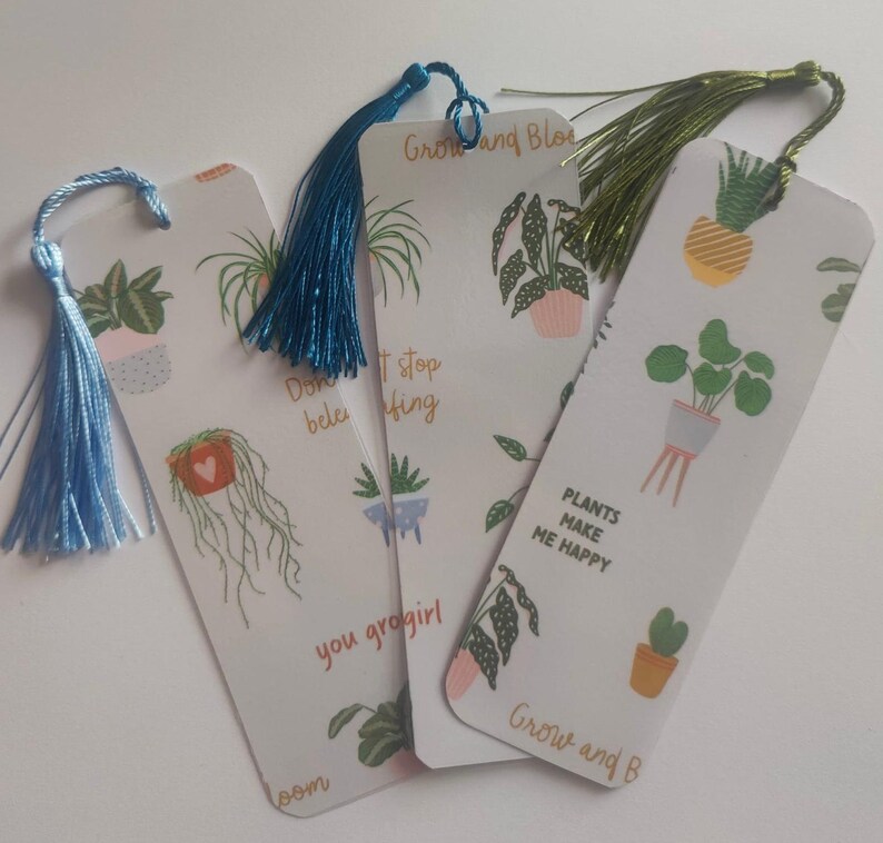 Cute Plant Bookmarks | Plant Lovers Bookmarks - Etsy