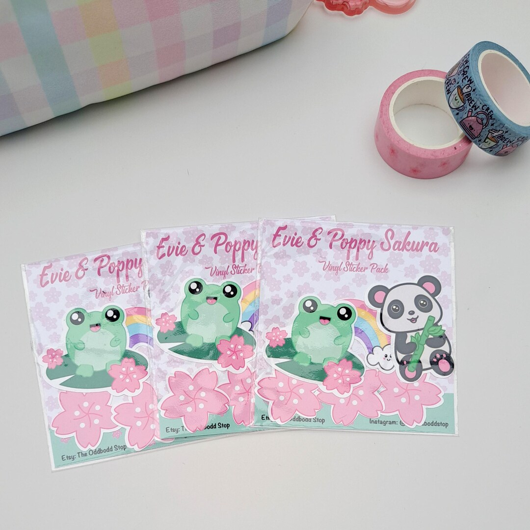 Evie and Poppy Sakura Vinyl Sticker Pack Matte Vinyl Sticker Pack ...