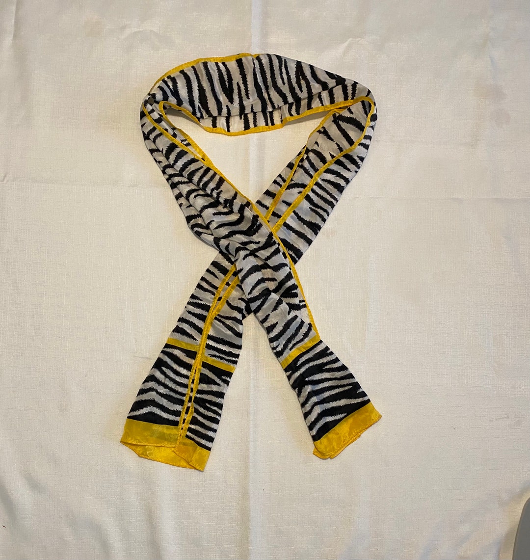 Vintage Zebra Print Silk Scarf - Etsy