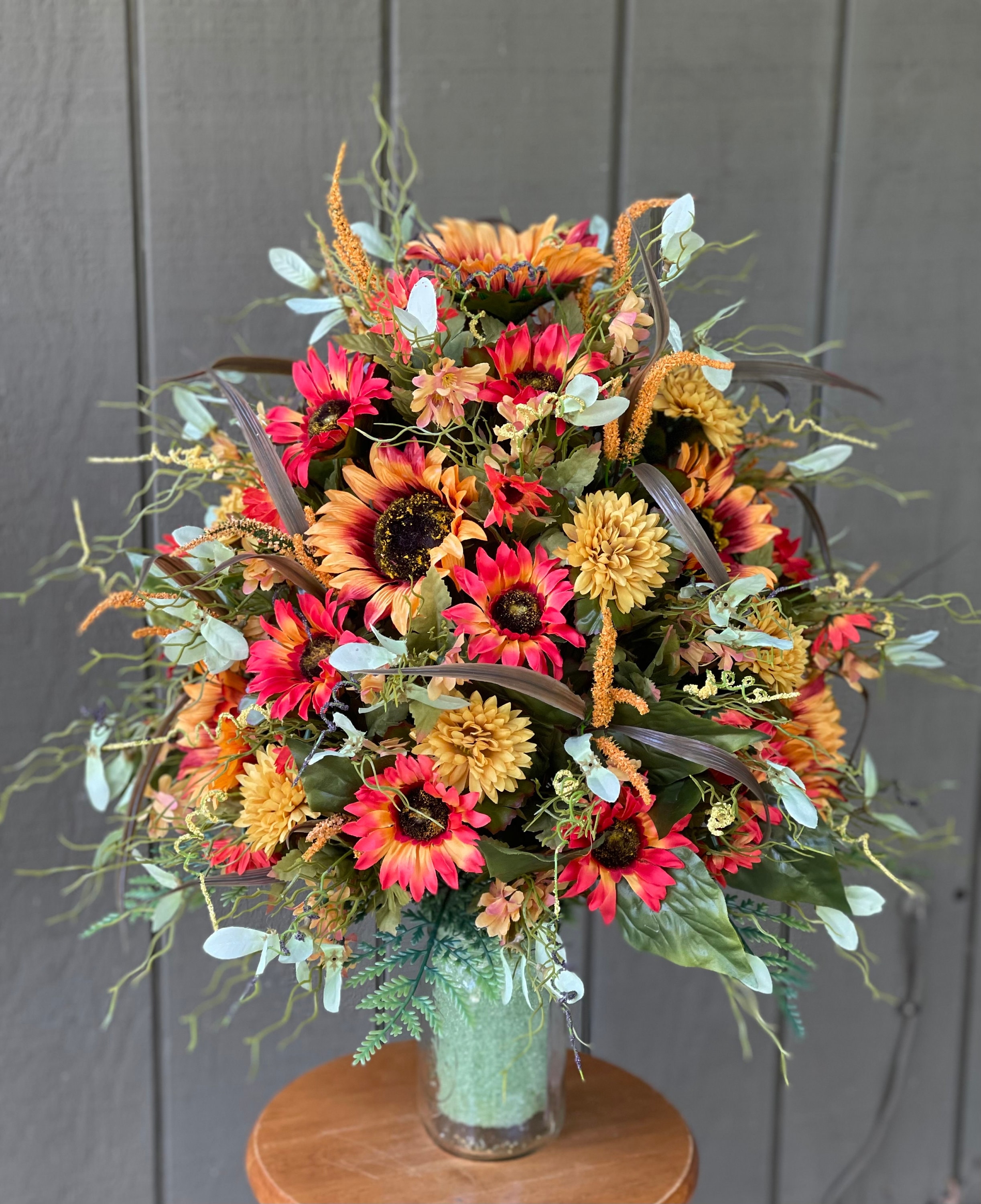 Fall Cemetery Flowers Grave Flower Arrangement Vase Insert - Etsy