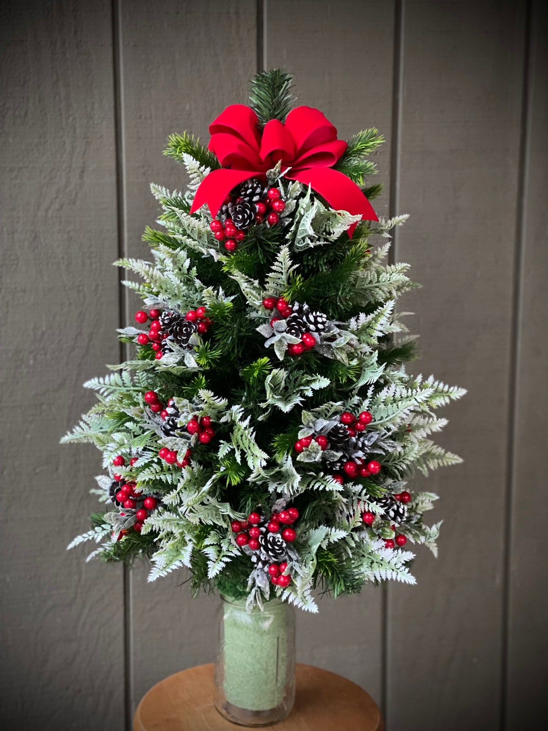 Christmas Tree Cemetery Vase Insert , Christmas Tree Grave Arrangement ...