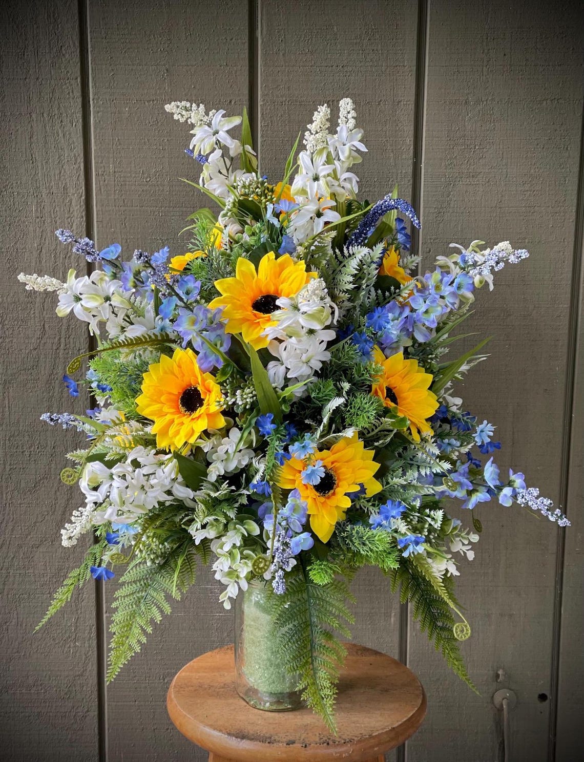 Spring - Summer, Grave Flower Arrangement, Artificial Cemetery Flowers ...