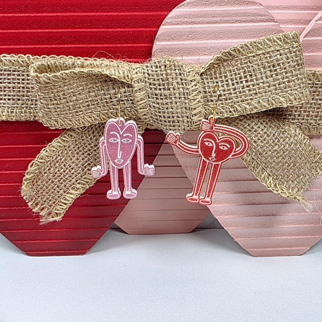 MISMATCHED QUIRKY HEART Earrings | Weird Funny Valentines Earrings ...