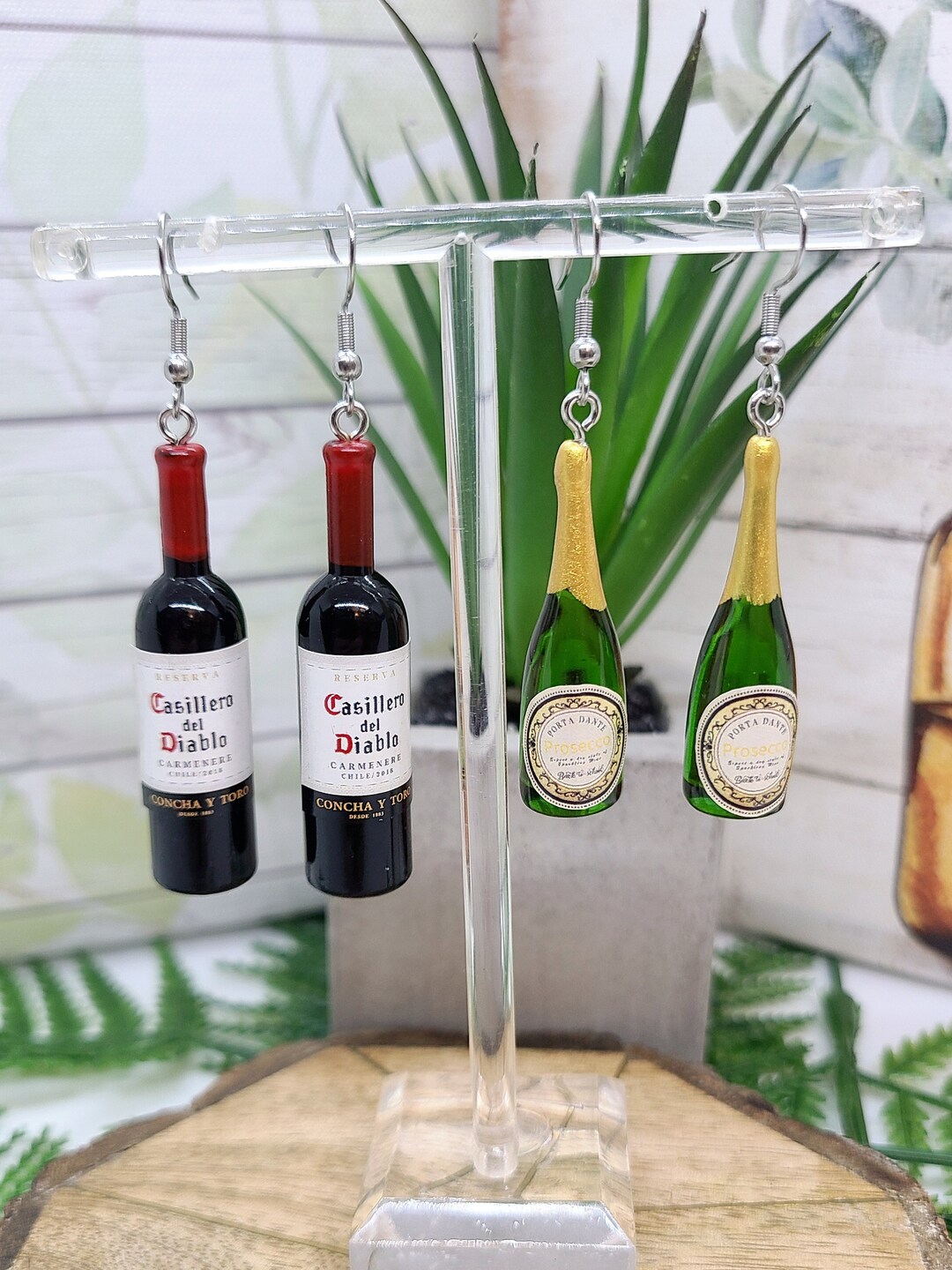 HOLIDAY PARTY WINE Earrings Novelty Champagne Earrings for Stocking ...