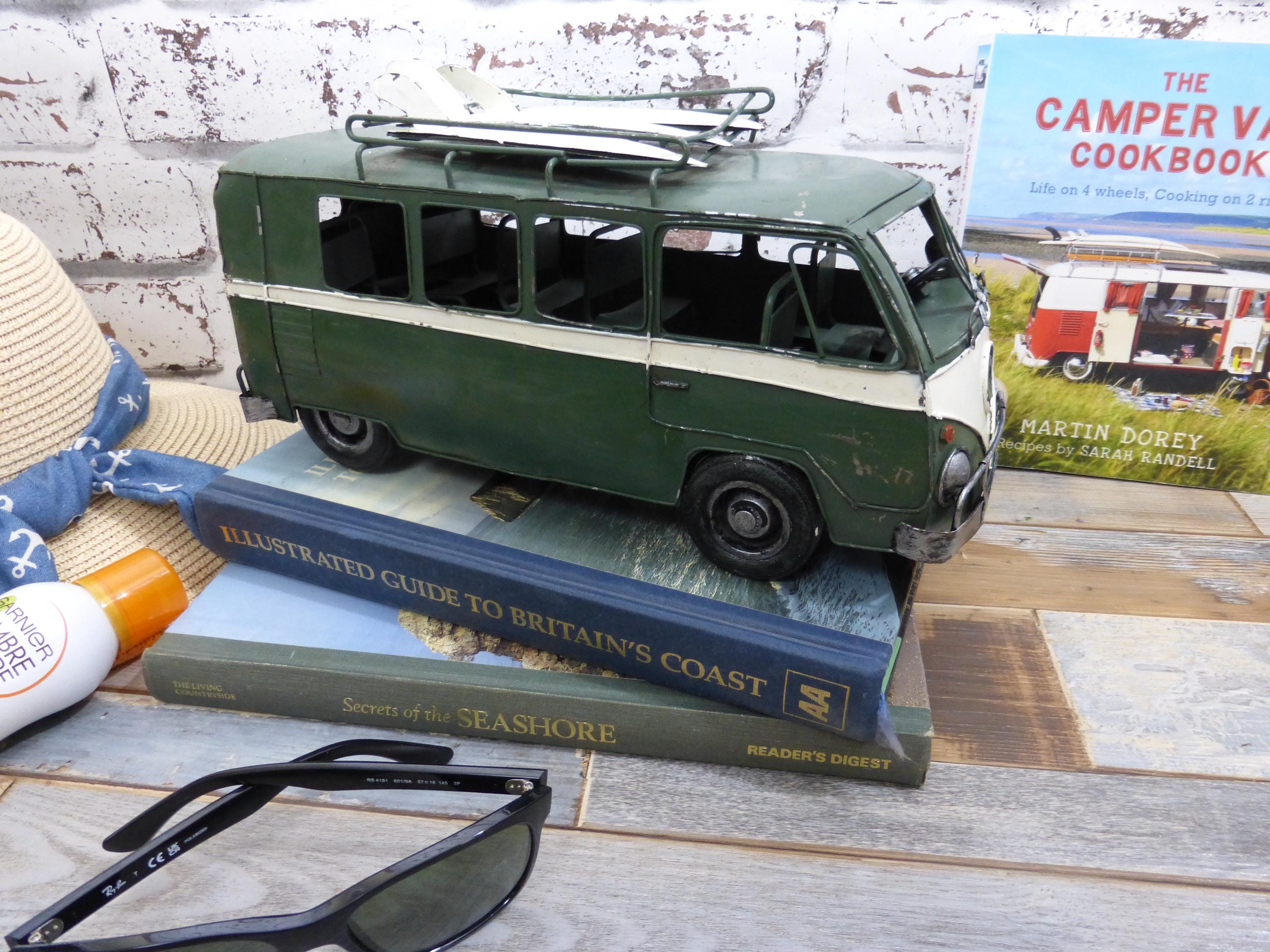 Retro VW Camper Surf Bus Car Tinplate Model, Vintage Style Metal ...