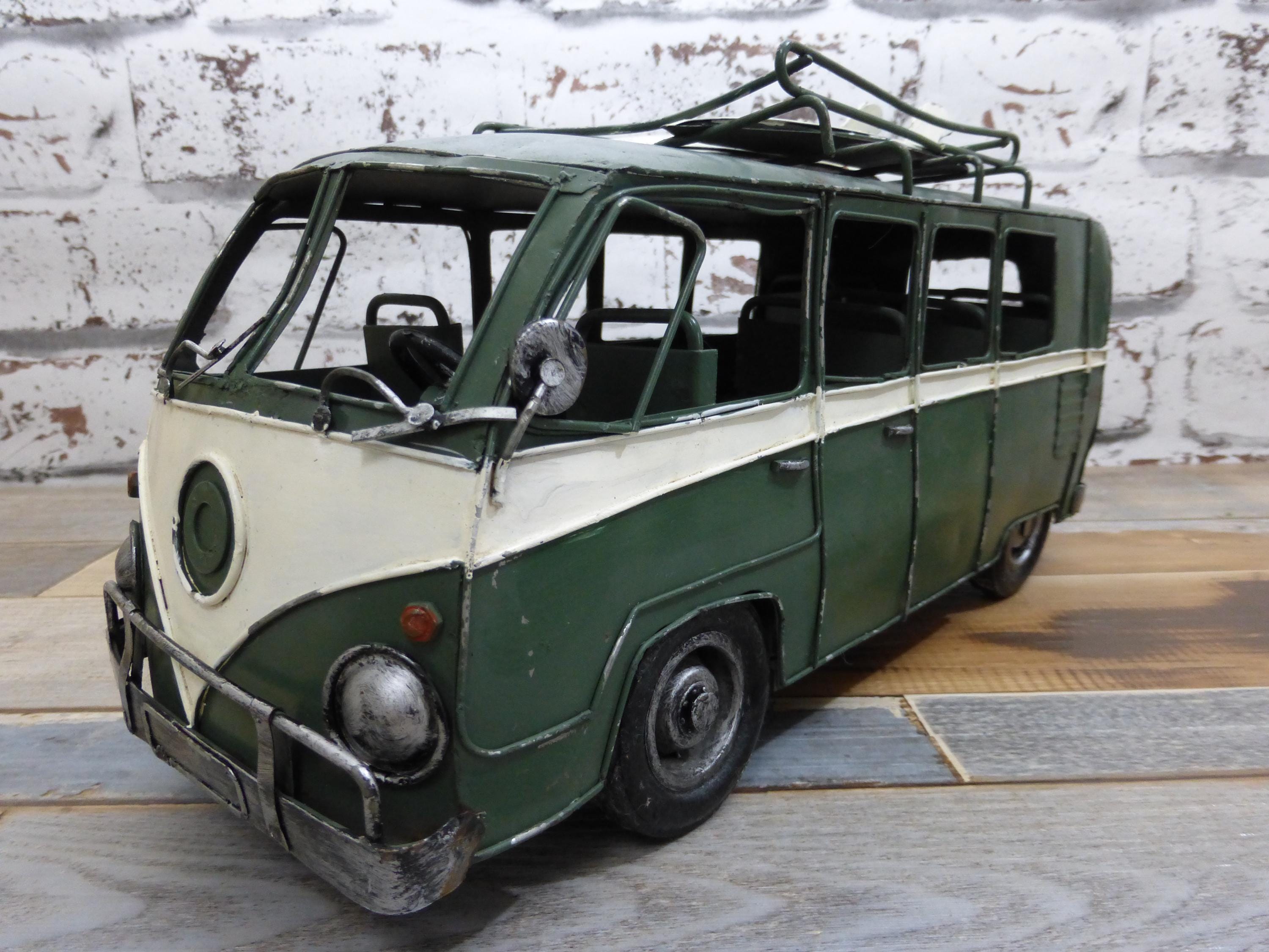 Retro VW Camper Surf Bus Car Tinplate Model, Vintage Style Metal ...