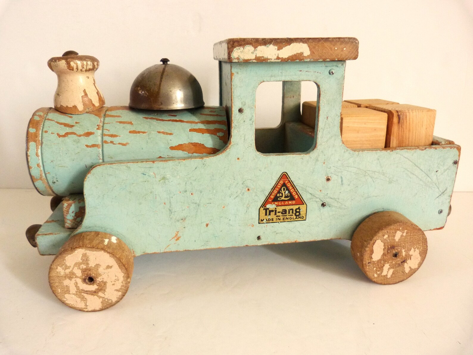 Vintage Triang Wooden Train With Blocks, Rare Collectable Decorative ...