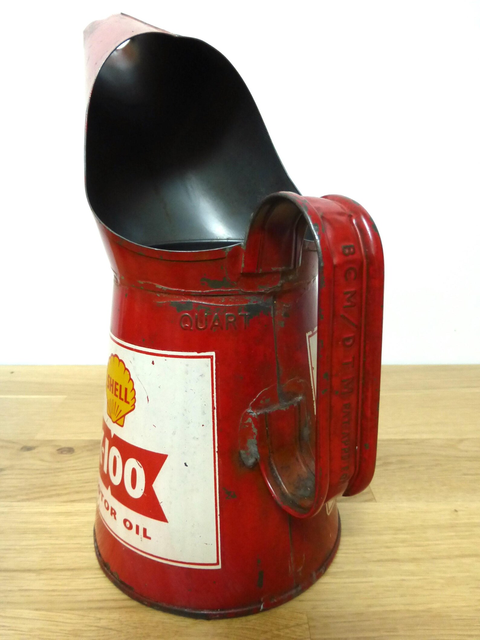 Vintage Shell X-100 Motor Oil 1 Quart Pourer Jug, 1950's Collectable ...