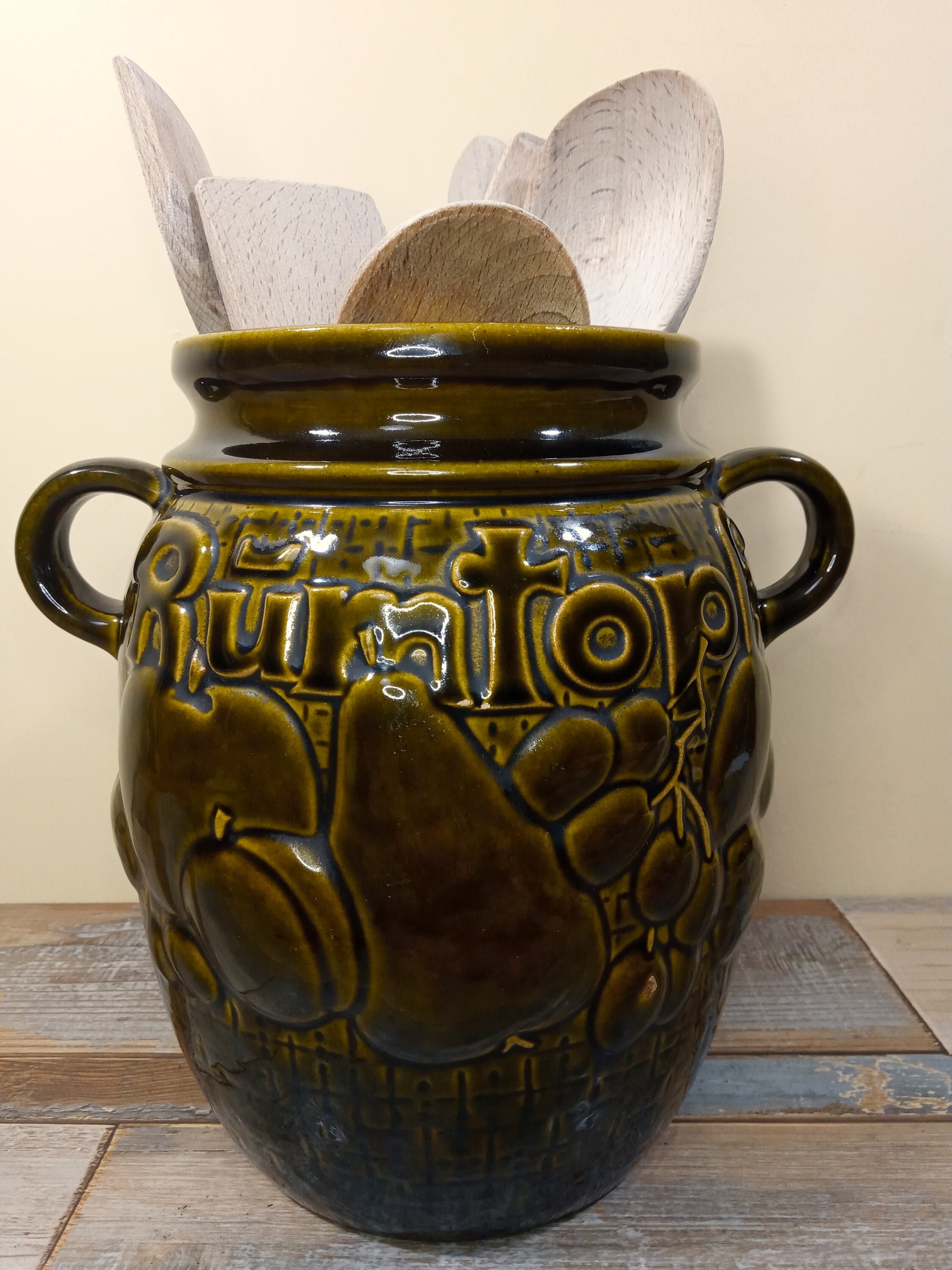 Vintage Scheurlich-keramik Rumtopf Jar Emerald Green West - Etsy