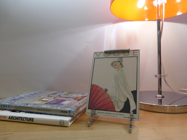 Vintage 1930s Art Deco Photo Frame: Chrome & Glass Double Sided Display ...