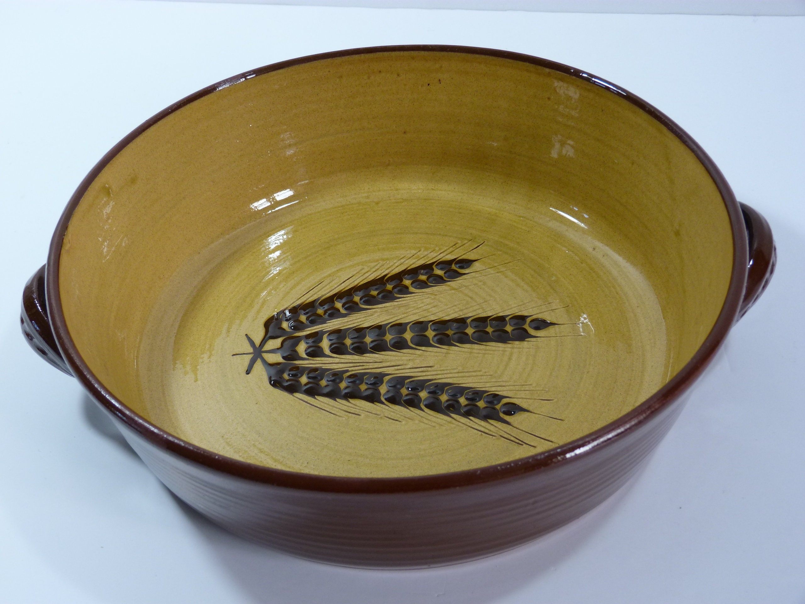 Layham Pottery, John Brownhill, 10 Serving Dish, Wheat Ear Motif, 1974 ...