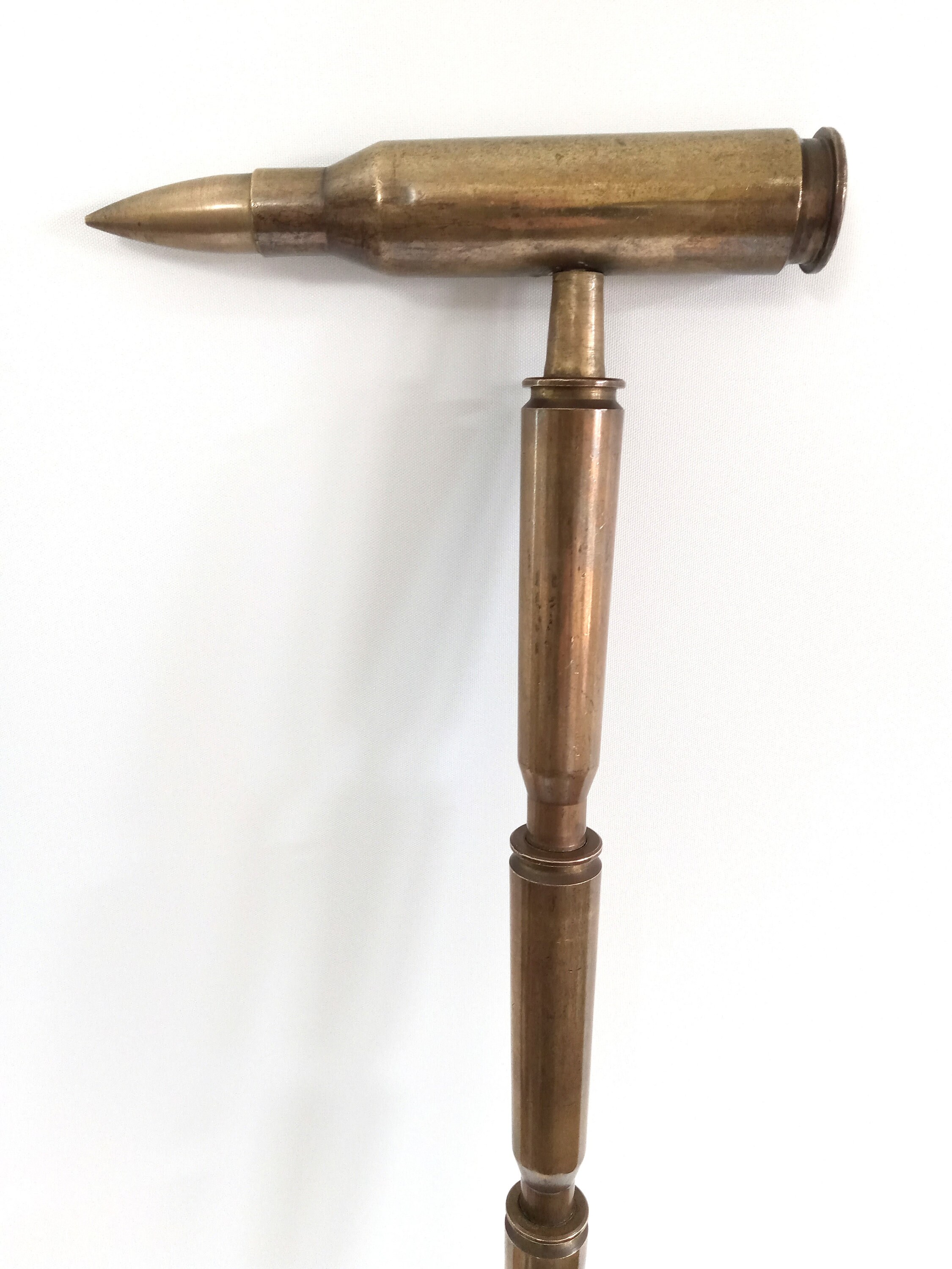 Unique WW2 Trench Art Walking Stick, De-activated 1942 Shell Case ...