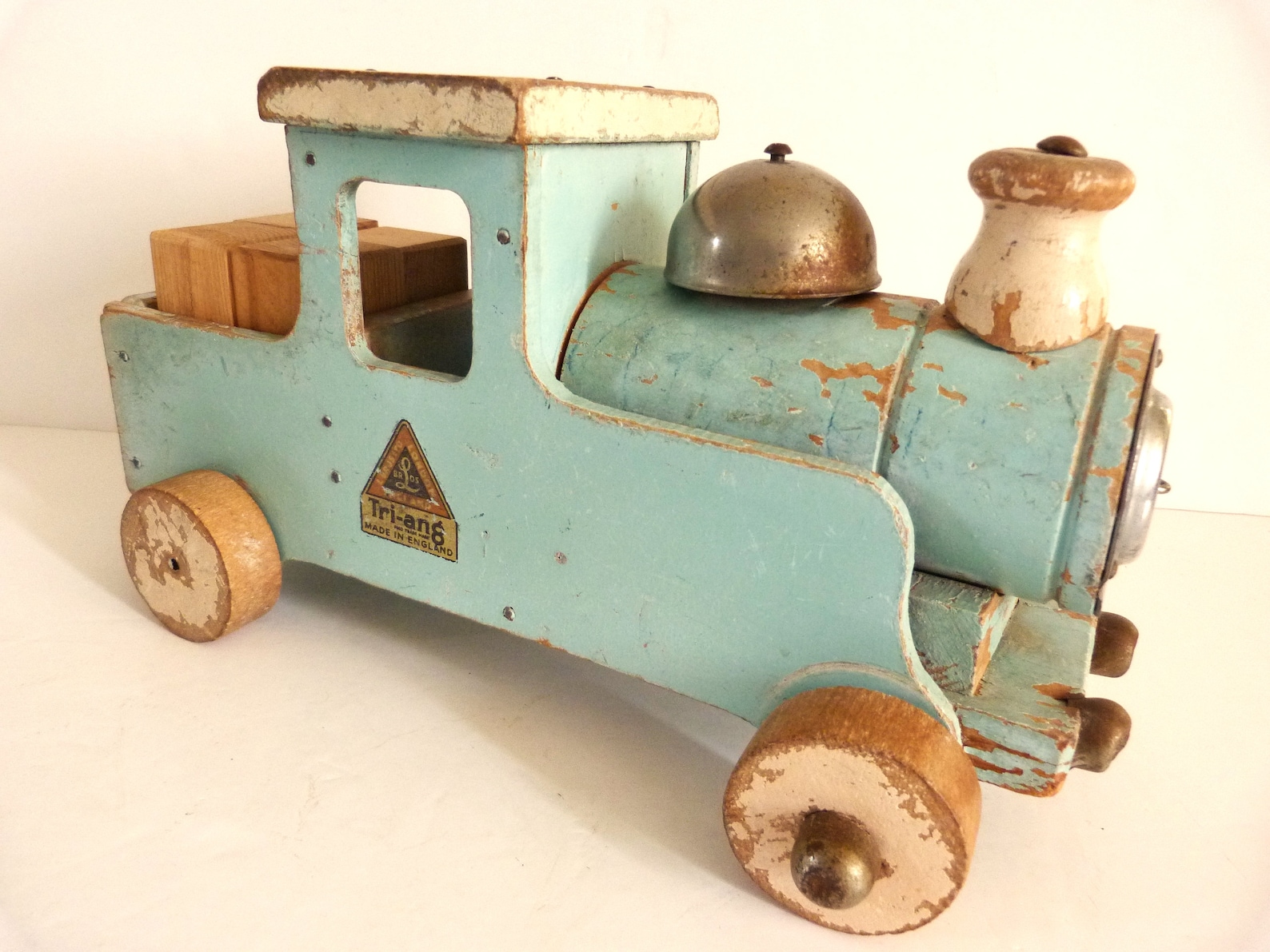 Vintage Triang Wooden Train With Blocks, Rare Collectable Decorative ...